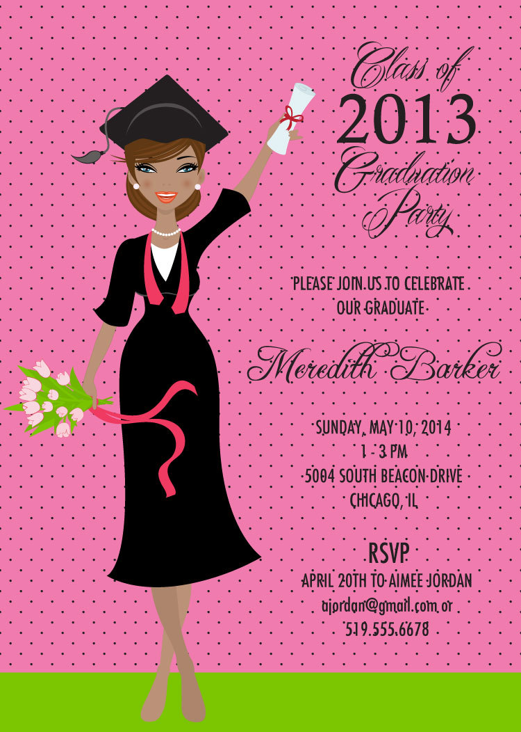 Classy Graduate Graduation Party Invitations - Digital File Diy ...